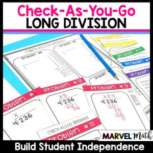 Check-As-You-Go Long Division Word Problems - Marvel Math