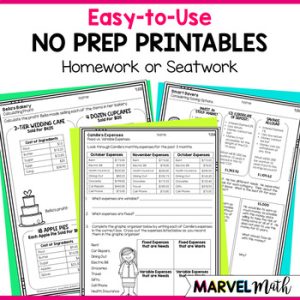 4th Grade Financial Literacy Worksheets - Marvel Math