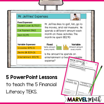 4th Grade Financial Literacy Interactive PowerPoint Lessons - Marvel Math