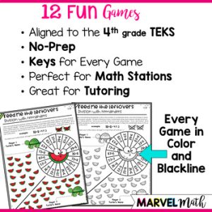 4th Grade Multiplication & Division No Prep Games - Marvel Math