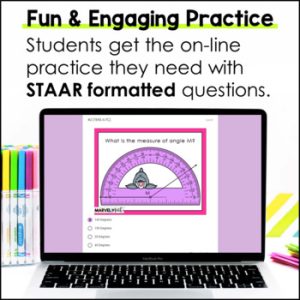 4th Grade Geometry STAAR Review Task Cards - Digital - Marvel Math