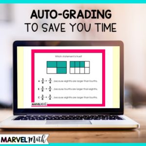 3rd Grade Fractions - STAAR Review Task Cards - Digital - Marvel Math