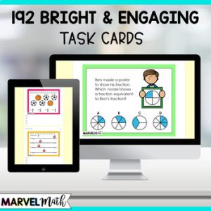 3rd Grade Math STAAR Review Task Cards Bundle - Digital - Marvel Math