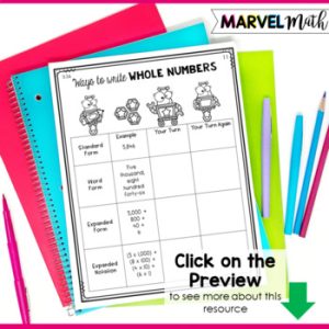 3rd Grade Place Value Interactive Notebook - Marvel Math