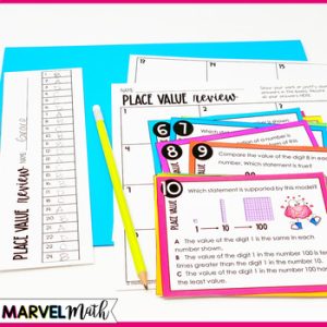 3rd Grade Place Value STAAR Review Task Cards - Printable - Marvel Math