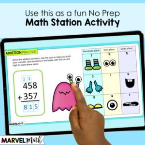 3 Digit Addition with Regrouping #5 - Build a Monster Activity - Marvel ...