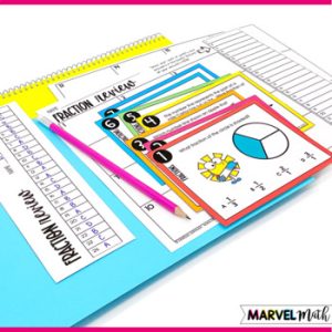 3rd Grade Fractions TEKS STAAR Review Task Cards - Print - Marvel Math