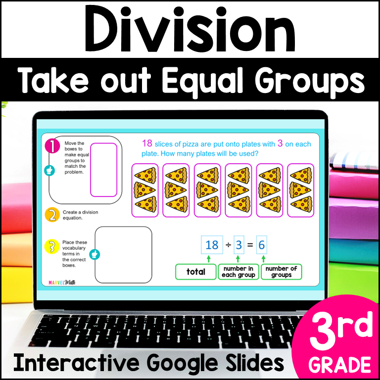 Division Word Problems Taking Out Equal Groups Measurement Division Marvel Math