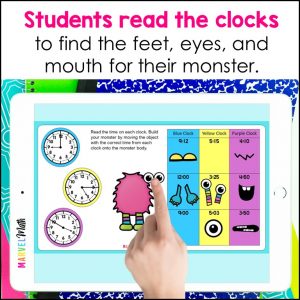 Telling Time to the Nearest 5 Minutes, Build A Monster Time Activity ...