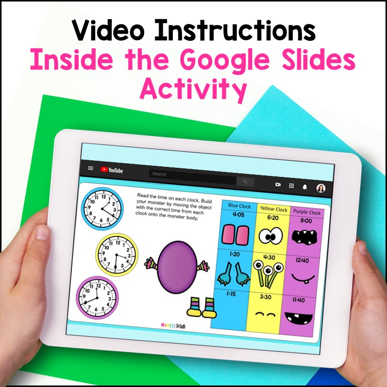 Telling Time To The Nearest 5 Minutes Build A Monster Time Activity